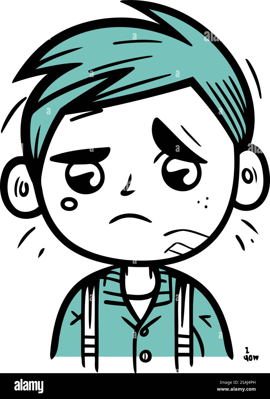 Angry boy cartoon. Vector illustration. Isolated on white background ...