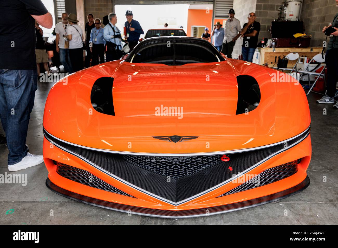 The Genesis X Gran Berlinetta Concept on display in pit lane at the ...