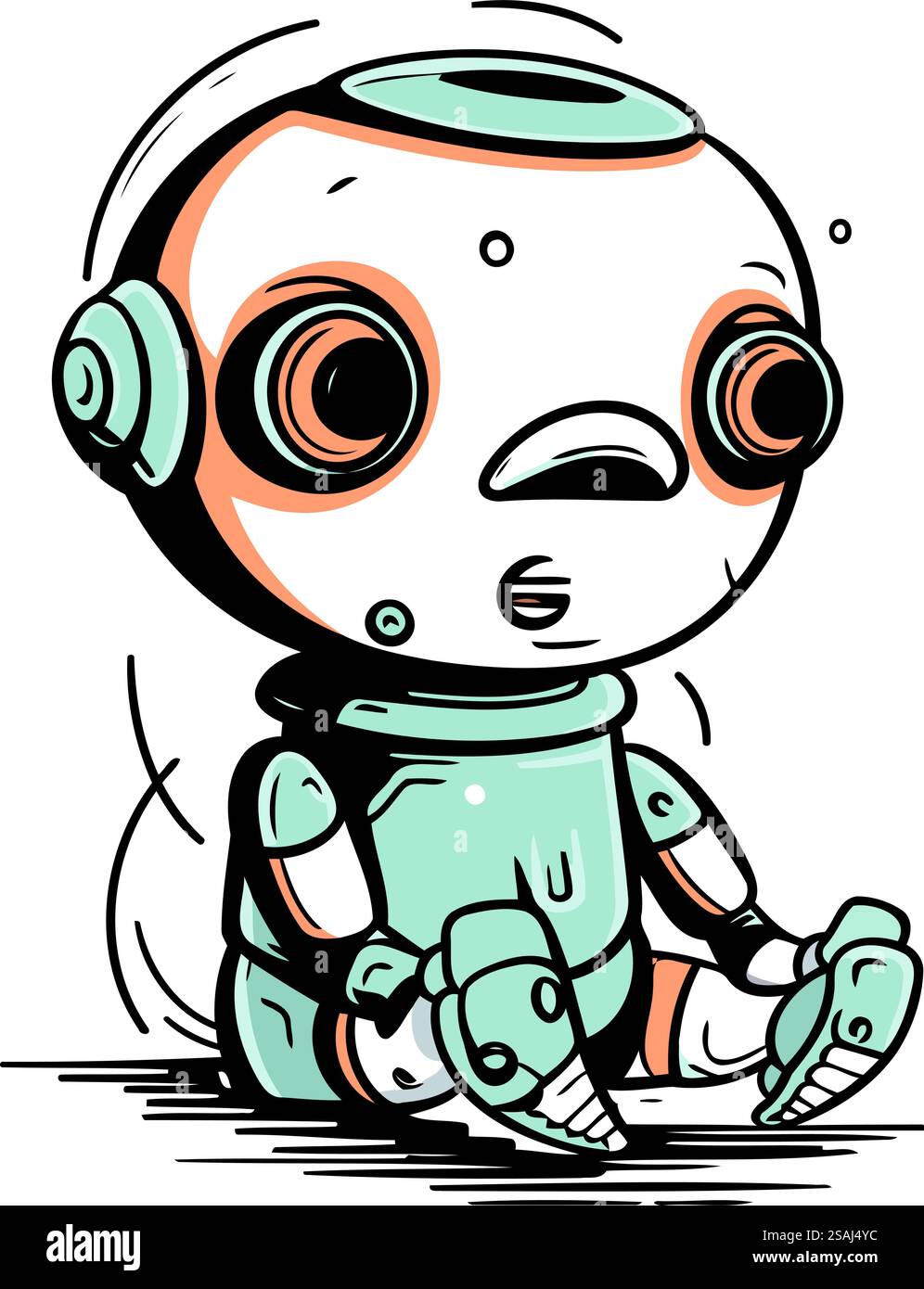 Cute cartoon robot. Vector illustration of a cute little robot Stock ...