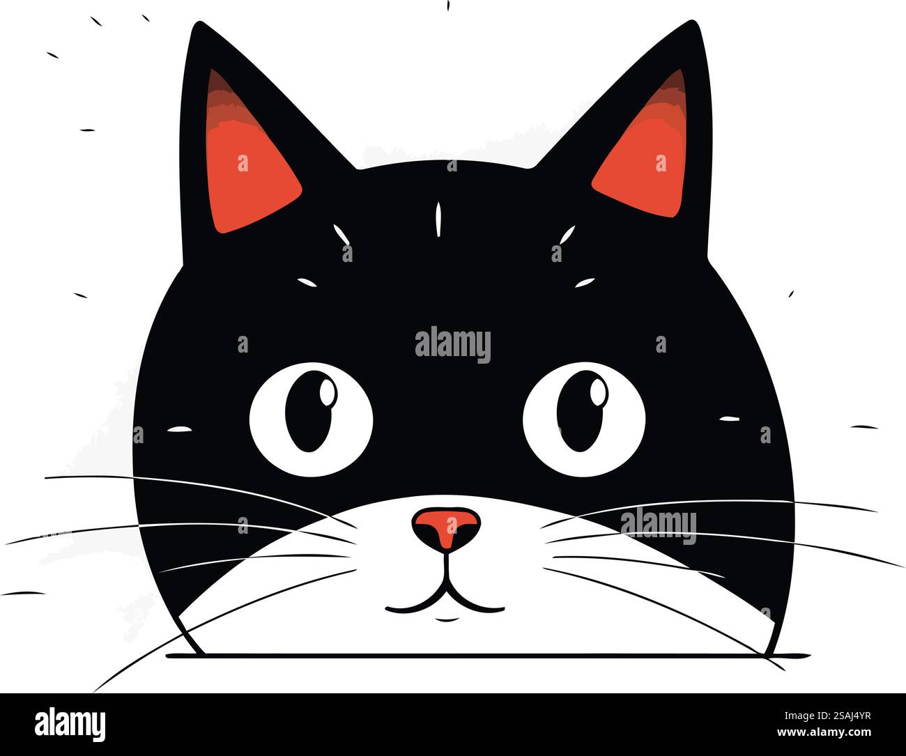 Cute cartoon cat face vector illustration. Cute kitty character Stock ...