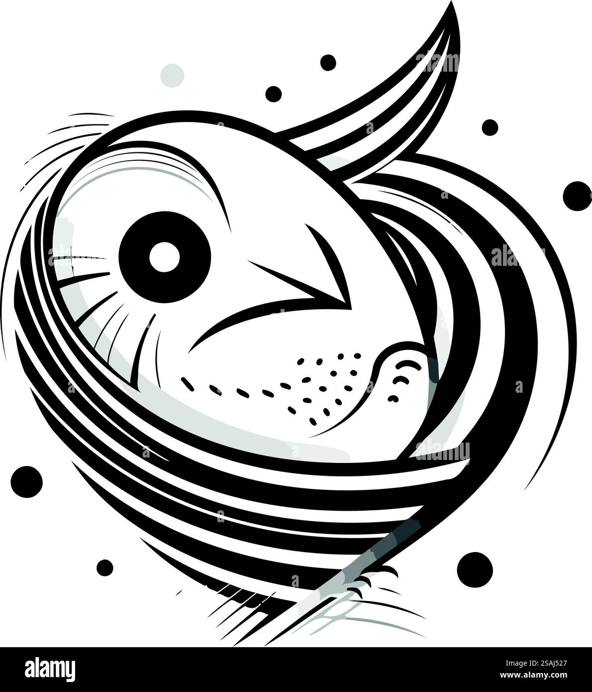 Fish in a heart shape on a white background. Vector illustration Stock ...