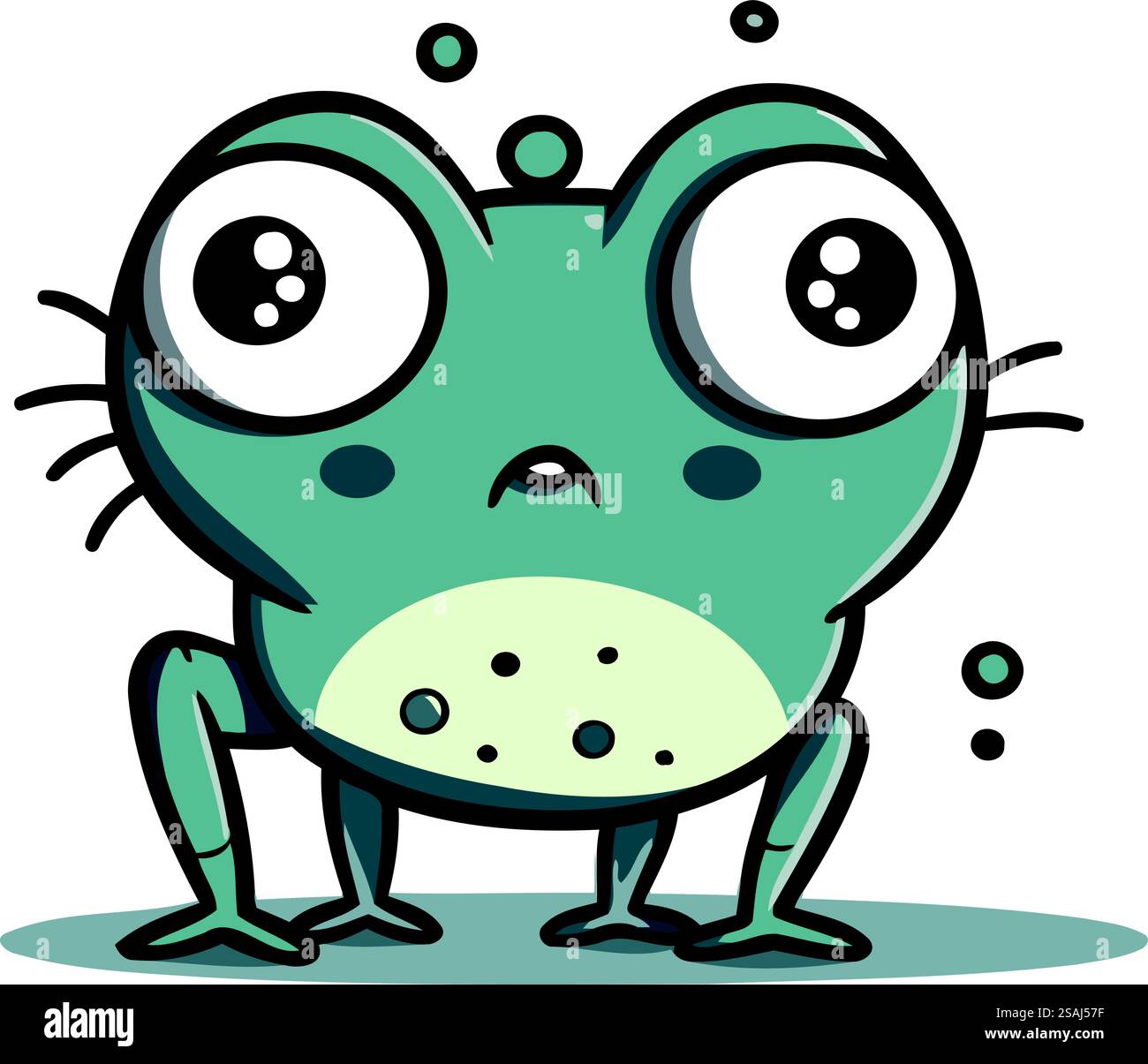 Frog Cartoon Character Vector Illustration. Cute Cartoon Frog Face ...