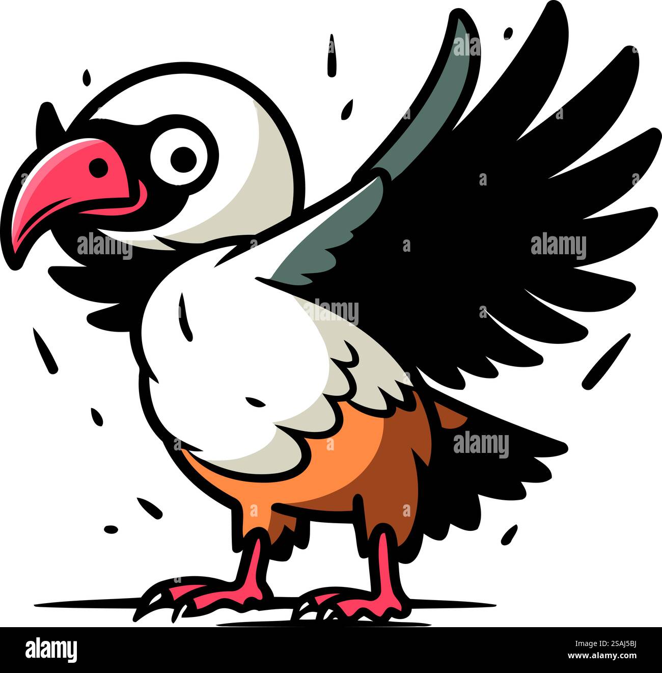 Cute cartoon vulture vector illustration. Isolated on white background ...