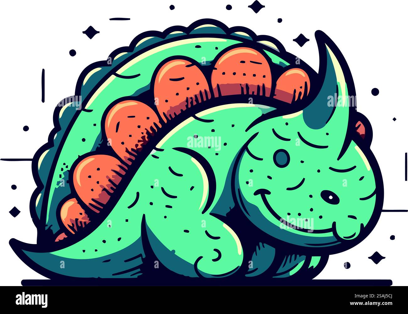 Triceratops dinosaur. Vector illustration of a monster Stock Vector ...
