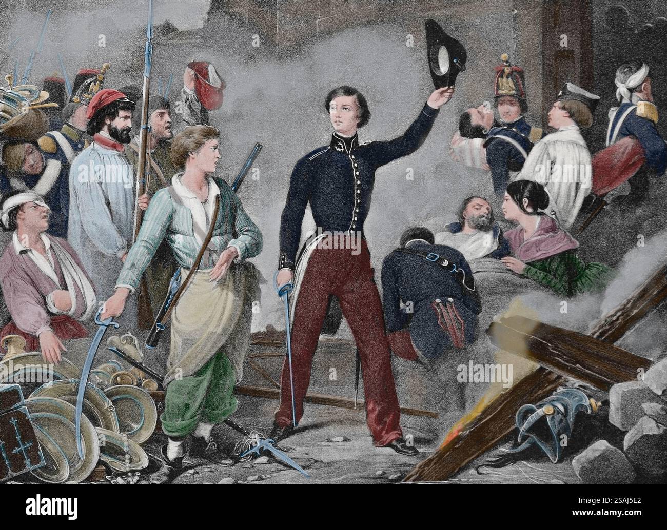 Frech Revolution of 1848. France. Student from the Ecole Polytecnique ...