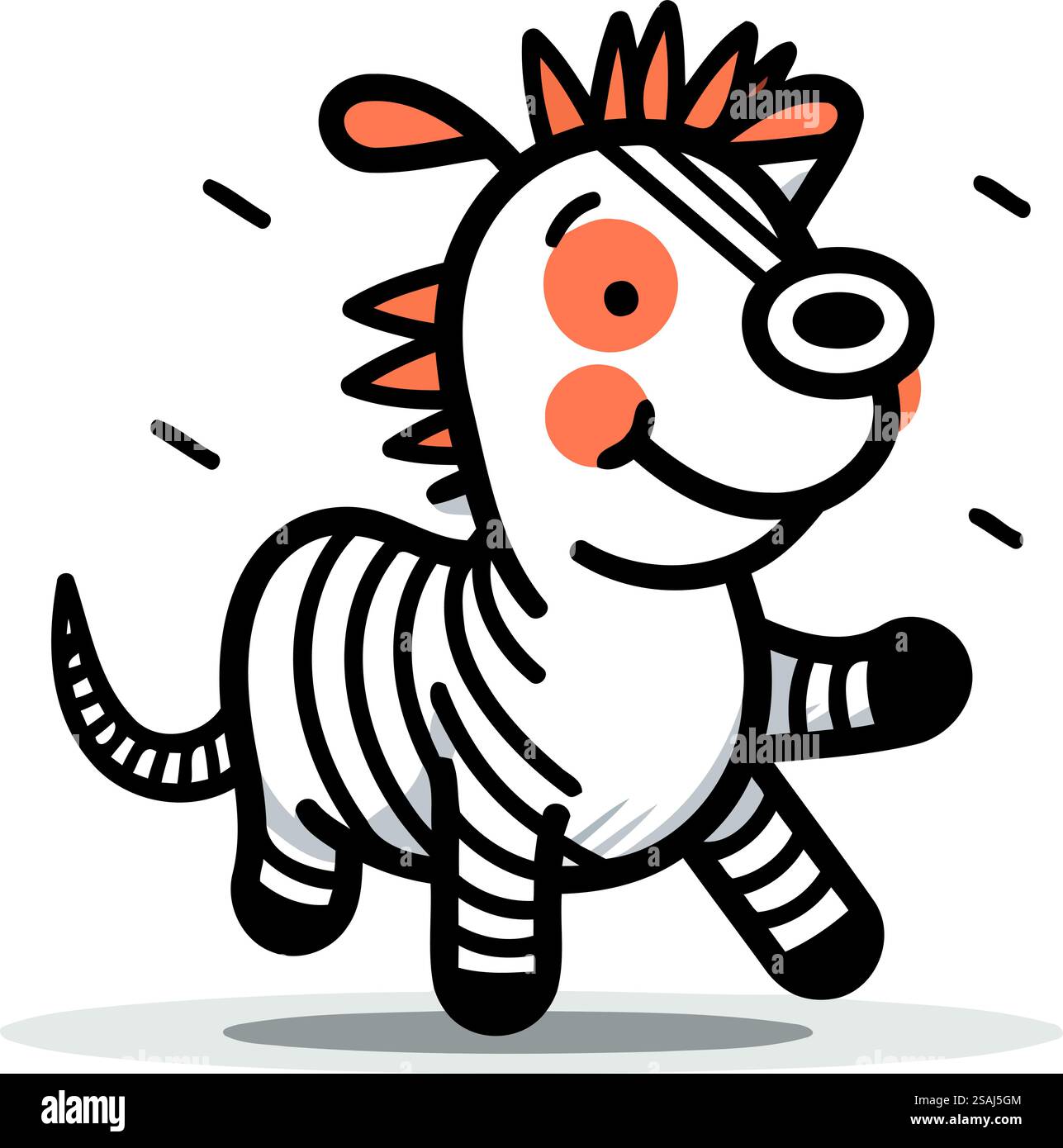 Zebra running vector illustration. Cartoon zebra character. Zebra icon ...