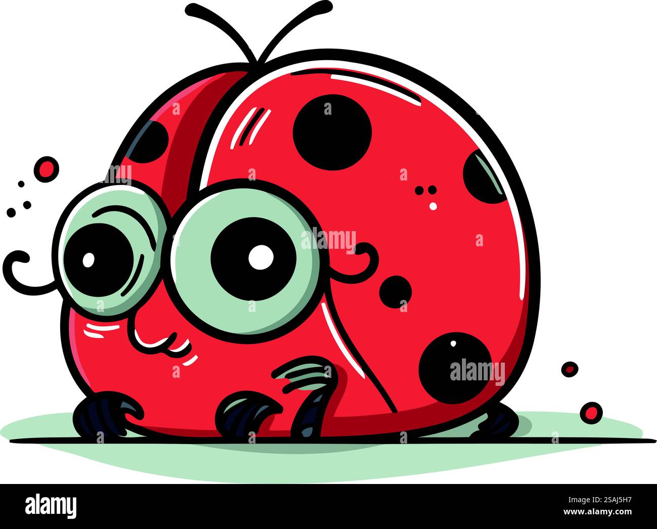 Cute ladybug with big eyes. Vector cartoon character illustration Stock ...