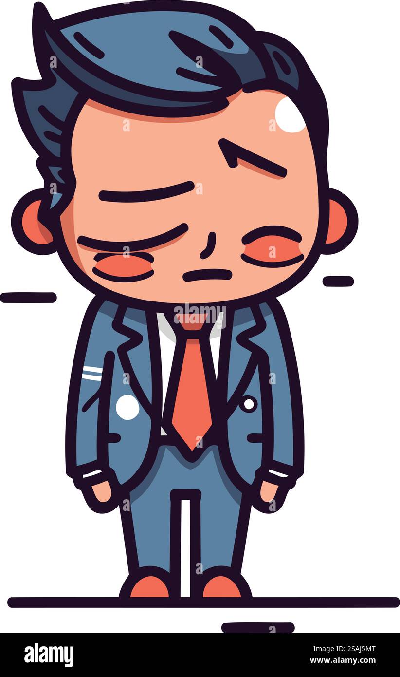 Angry businessman cartoon character. Vector illustration in flat design ...
