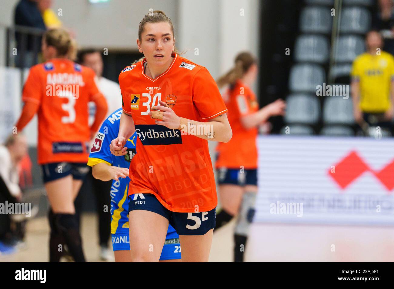 Odense, Denmark. 29th Jan, 2025. Andrea Hansen (34) of Odense Handball ...