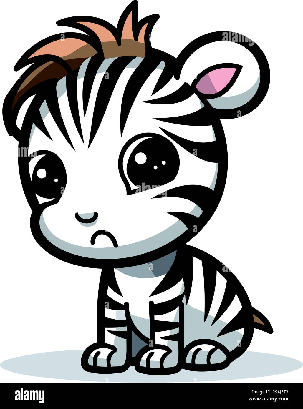 Zebra cute animal cartoon mascot vector illustration. Isolated on white ...