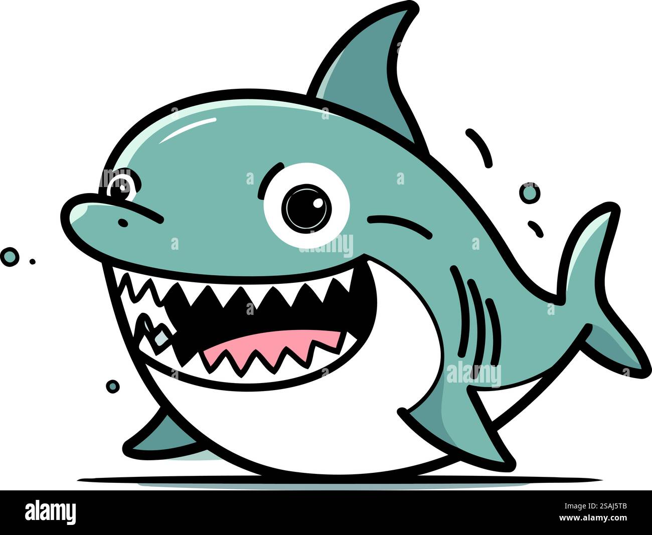 Shark. Vector illustration of a funny shark. Cartoon character Stock ...