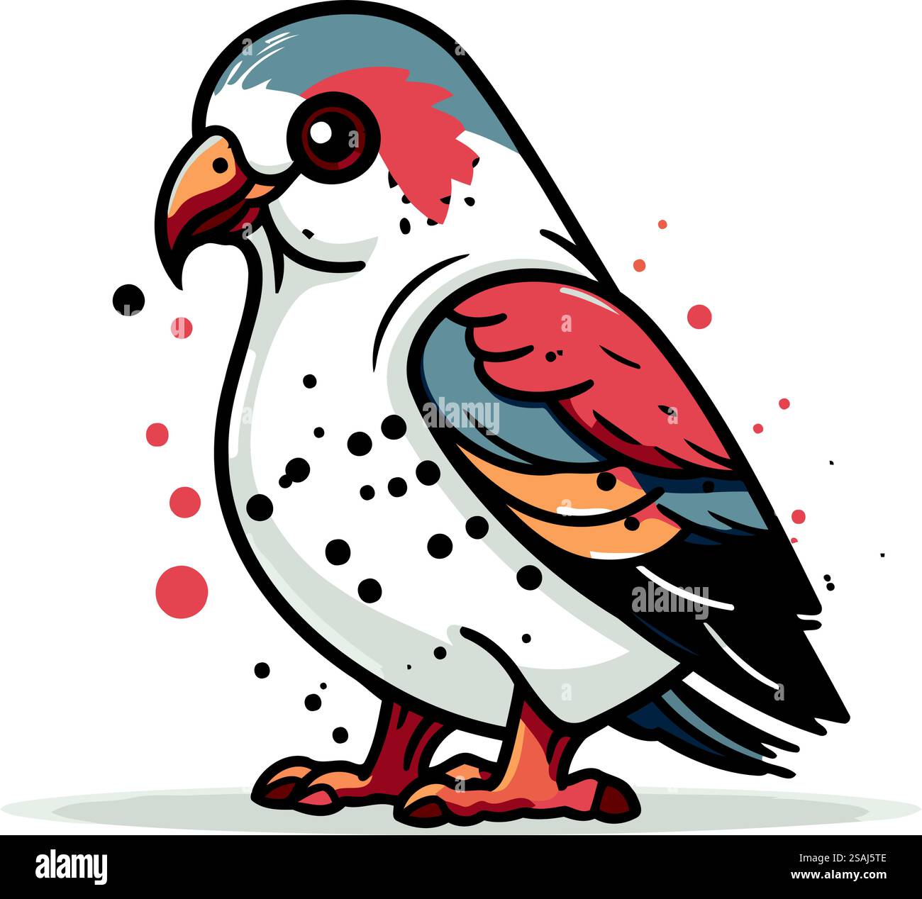 Birds of prey. Vector illustration of a bird in cartoon style Stock ...