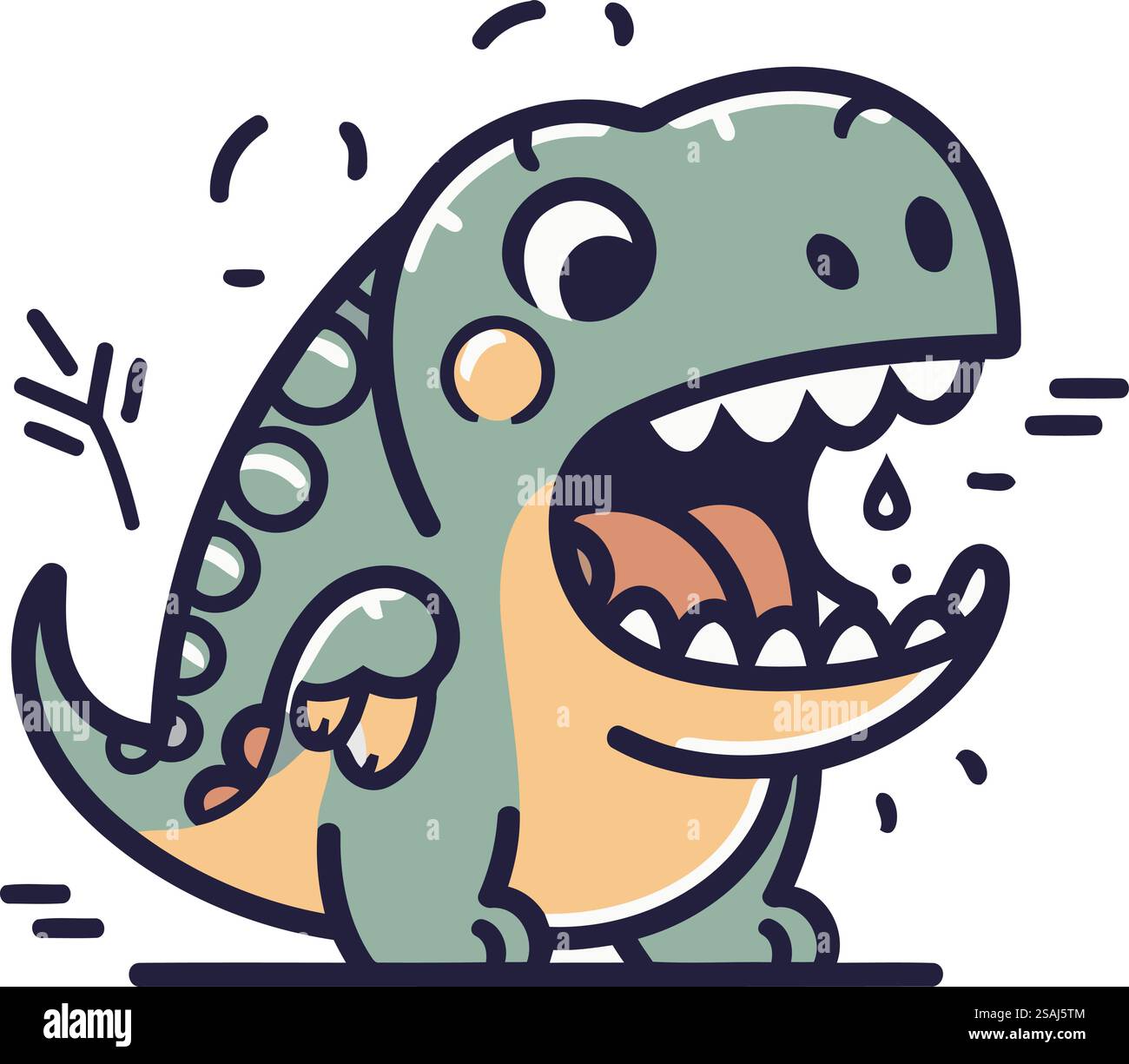 Cute dinosaur vector illustration. Cute cartoon dino character Stock ...