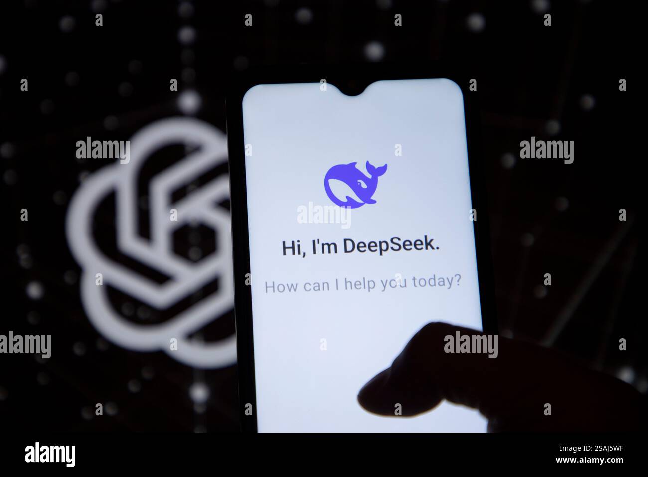 In this photo illustration, the DeepSeek app is seen displayed on a ...