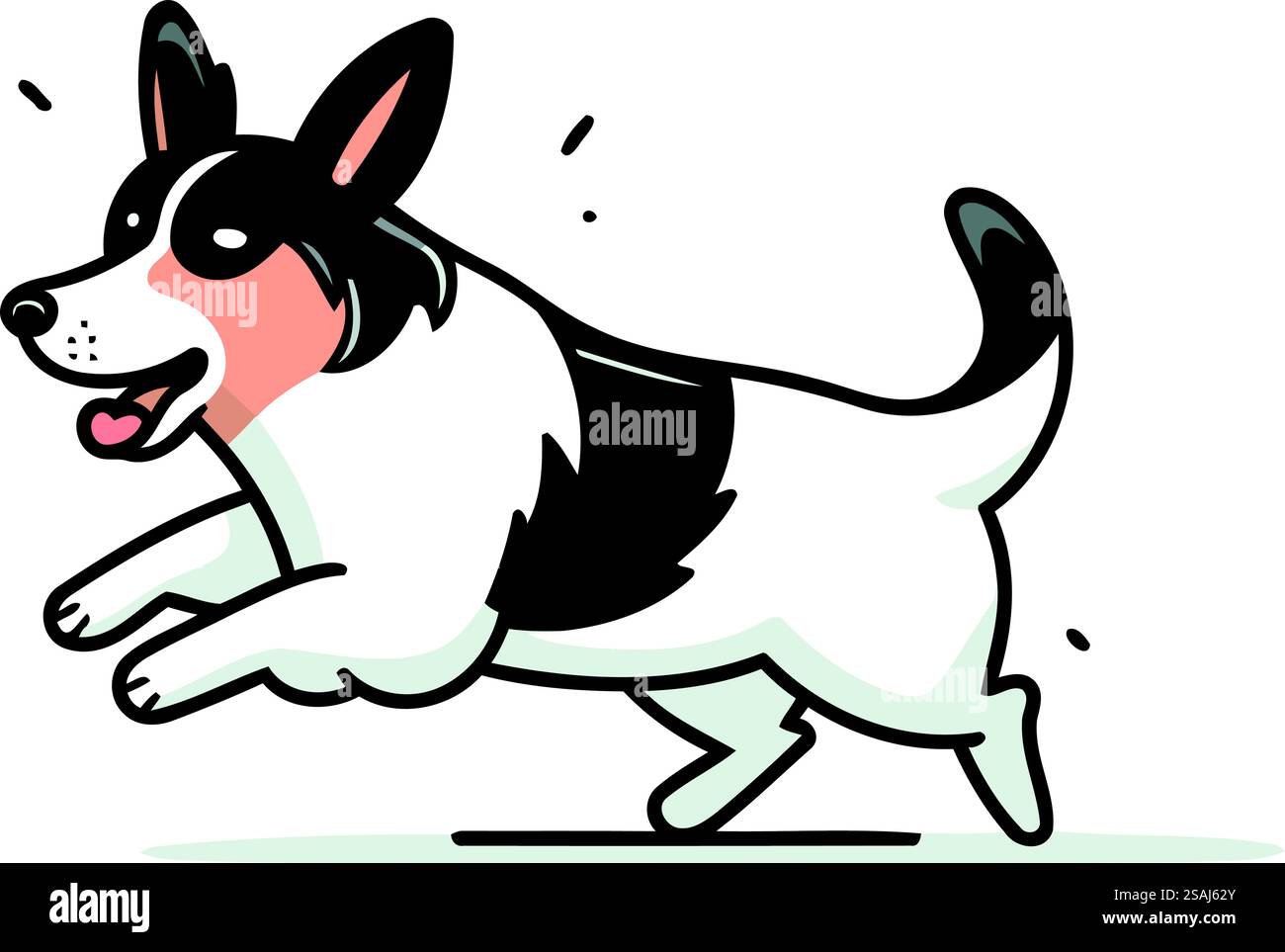 Cute cartoon dog running vector illustration. Corgi breed Stock Vector ...