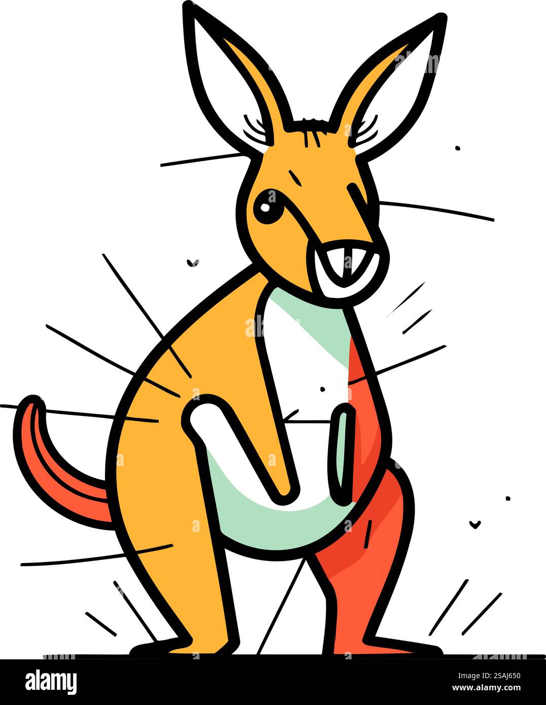 Kangaroo in cartoon style. Vector illustration of kangaroo Stock Vector ...