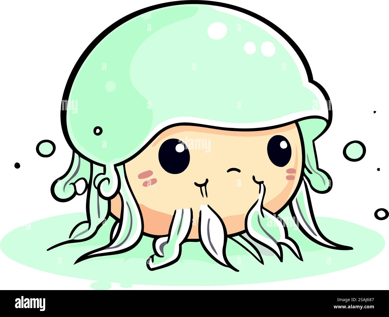 Jellyfish swimming in ocean underwater Stock Vector Images - Alamy