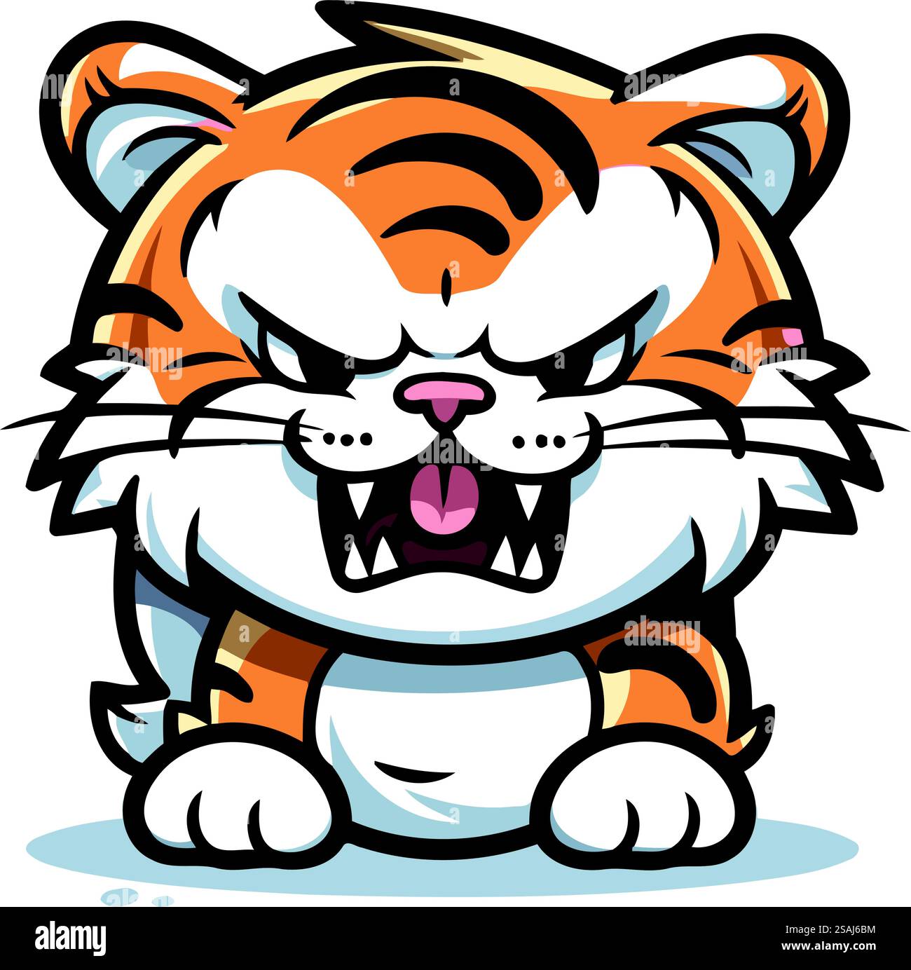 Angry Tiger Cartoon Mascot Character. Vector Illustration Stock Vector ...