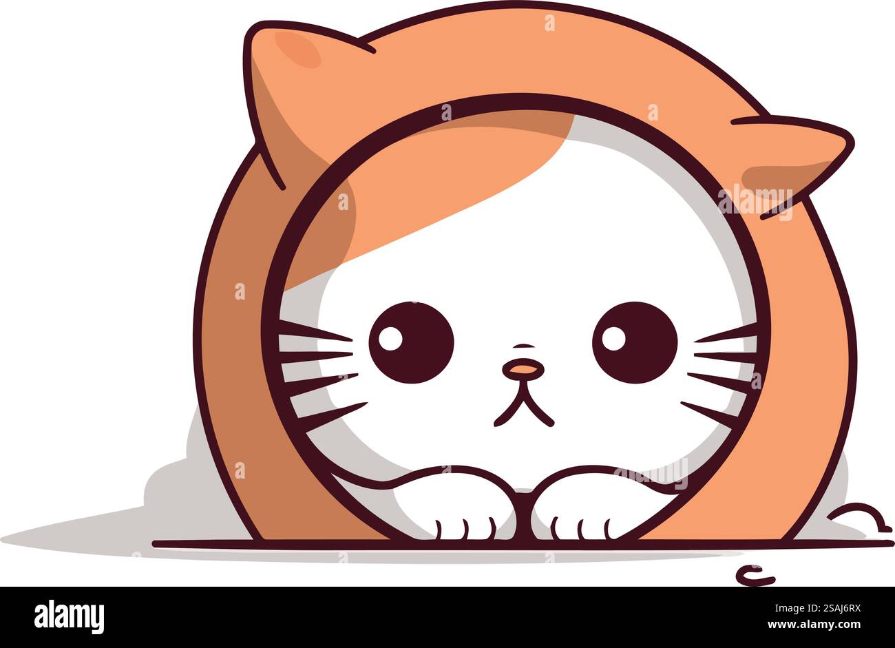 Cute cat face. Cute cartoon character. Vector illustration Stock Vector ...