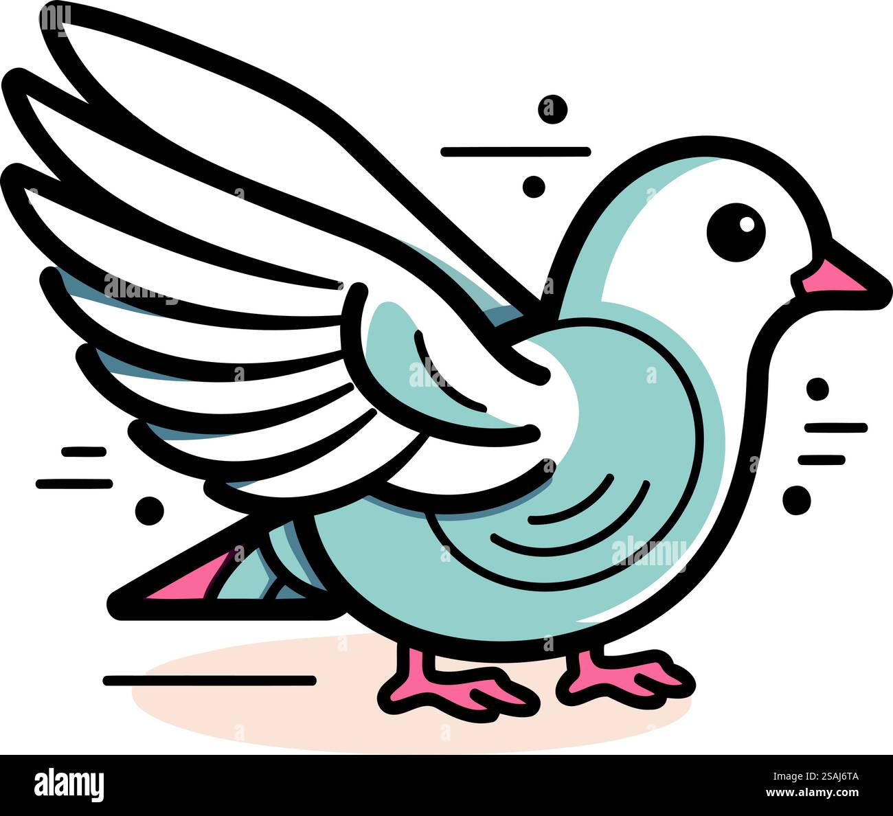 Pigeon icon in line art style. Bird vector illustration Stock Vector ...