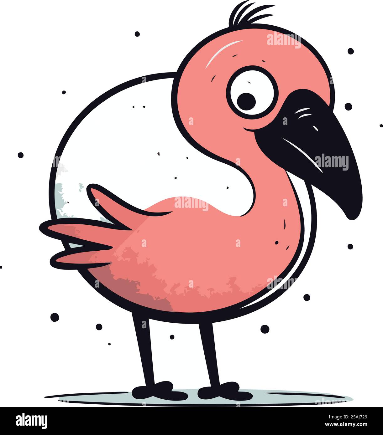 Flamingo vector illustration. Cute cartoon flamingo. Vector ...