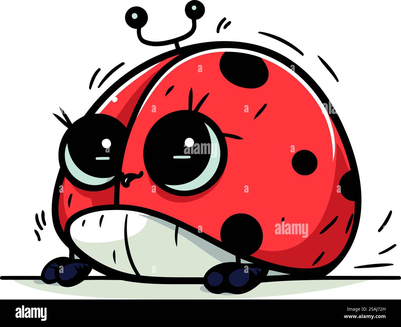 Cute little ladybug cartoon character. Vector illustration isolated on ...