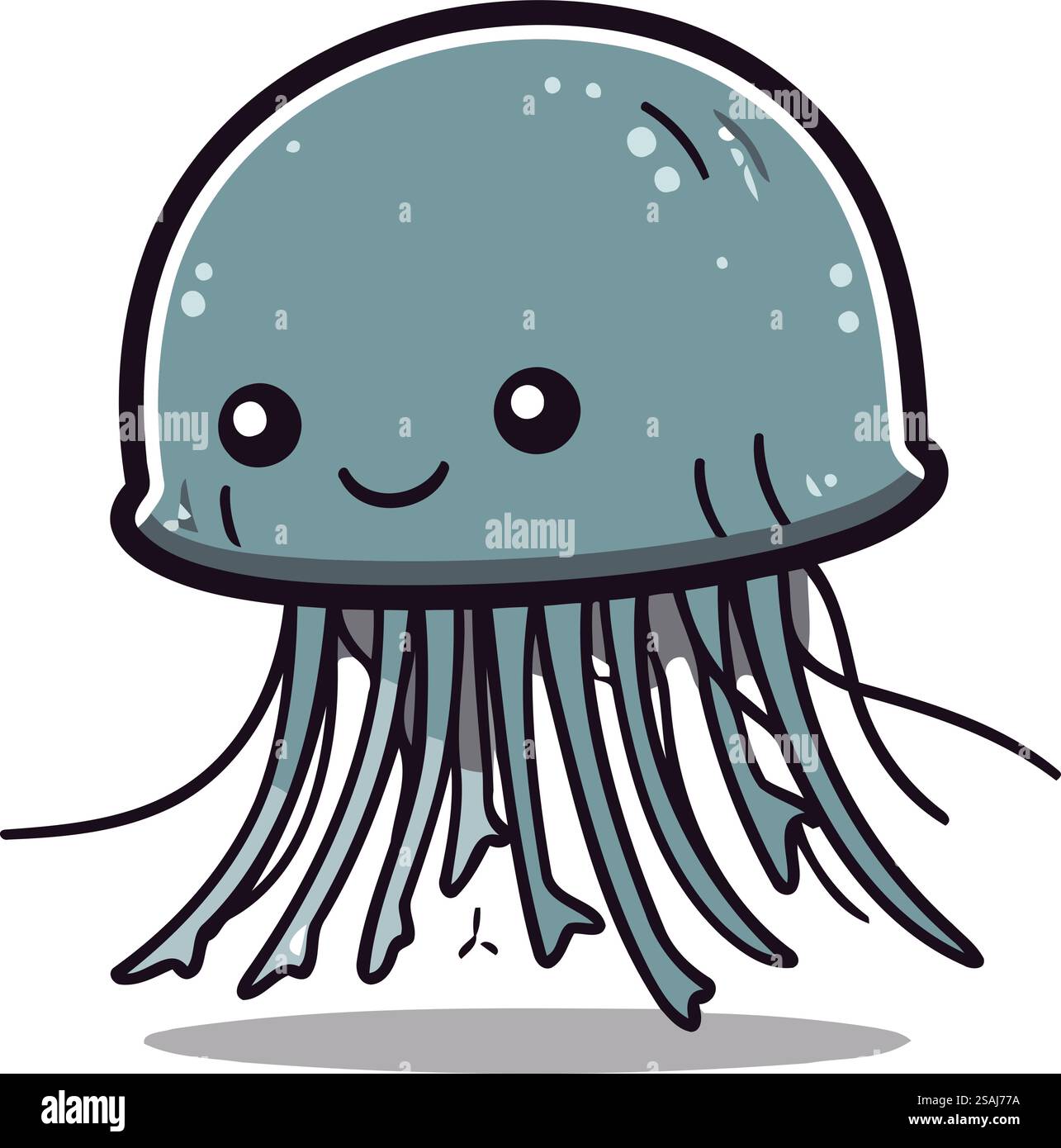 Cute Jellyfish Cartoon Mascot Character Vector Illustration Stock ...