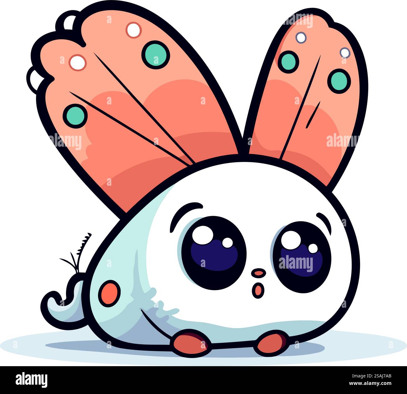 Cute cartoon butterfly character. Vector illustration in a flat style ...