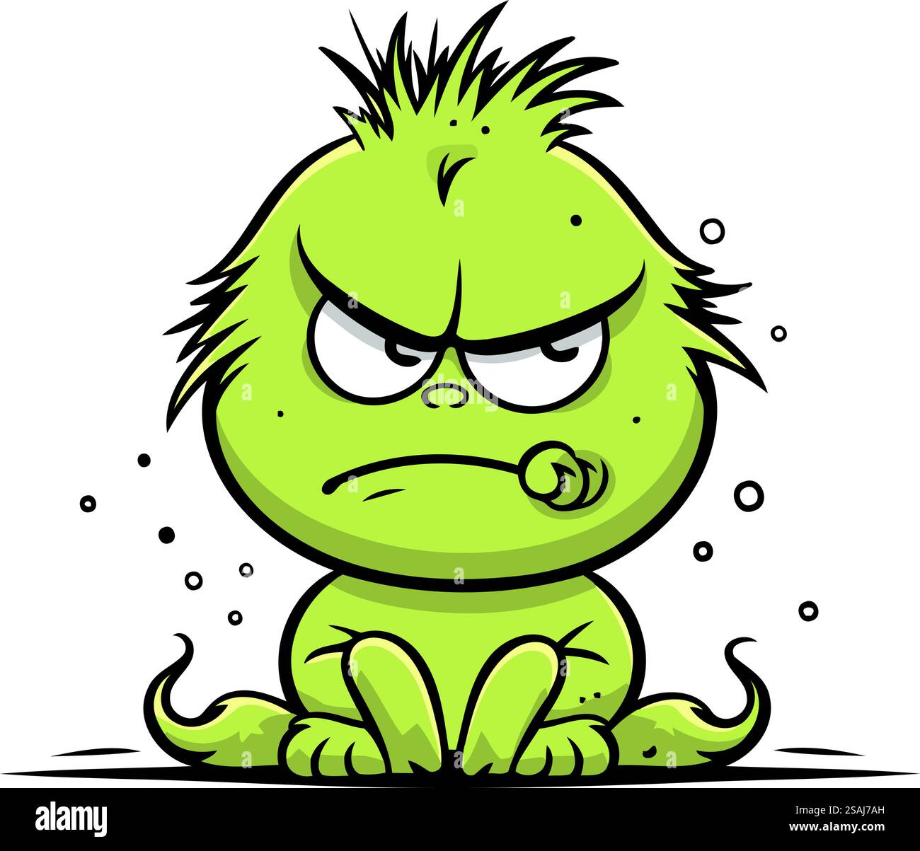 Angry cartoon monster. Vector illustration isolated on a white ...