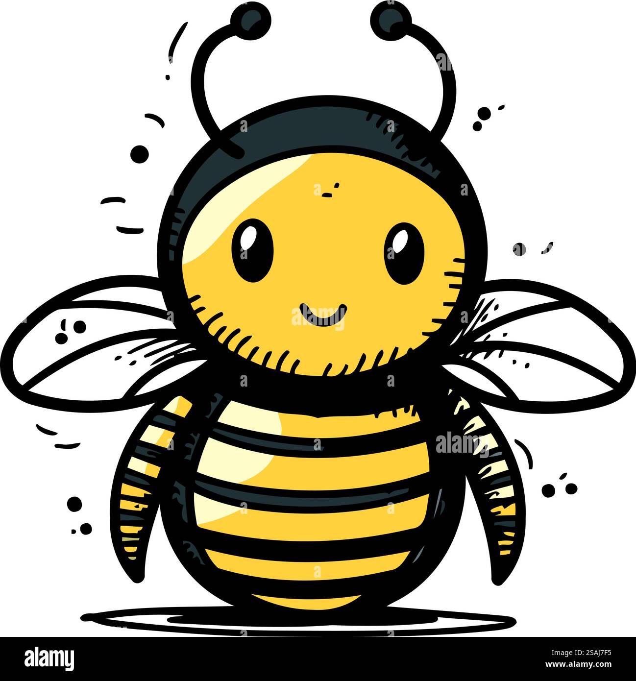 Cute cartoon bee. Vector illustration isolated on a white background ...