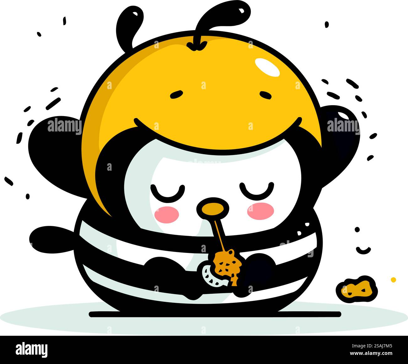 Cute bee cartoon vector illustration. Cute little bee character Stock ...