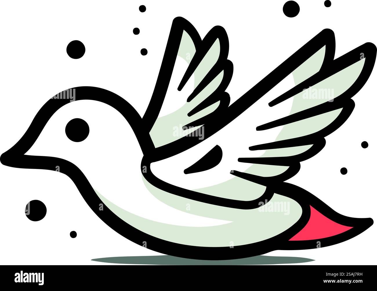 Dove flying icon in doodle style. Vector illustration Stock Vector ...