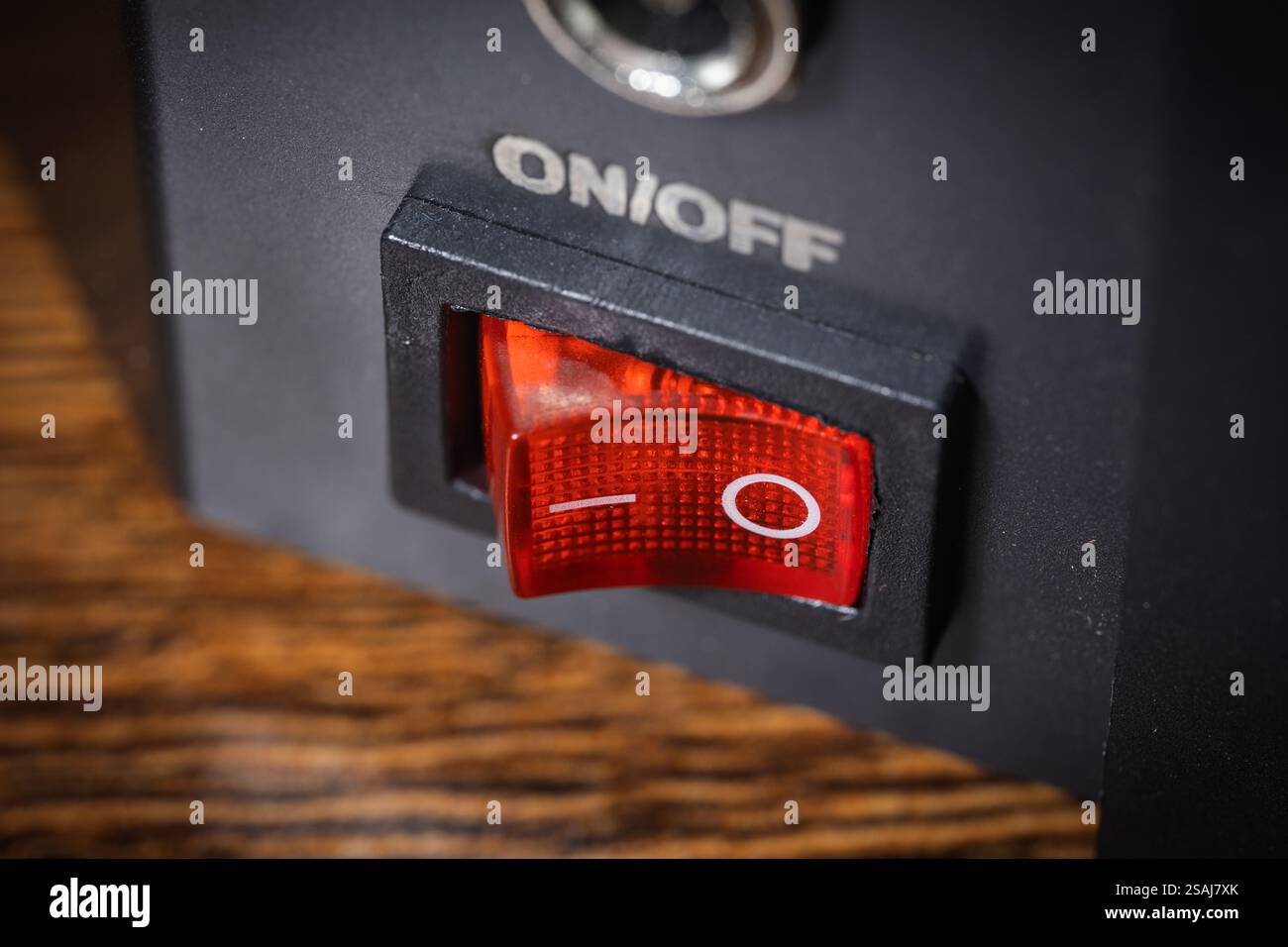 Red on-off switch button close up Stock Photo - Alamy