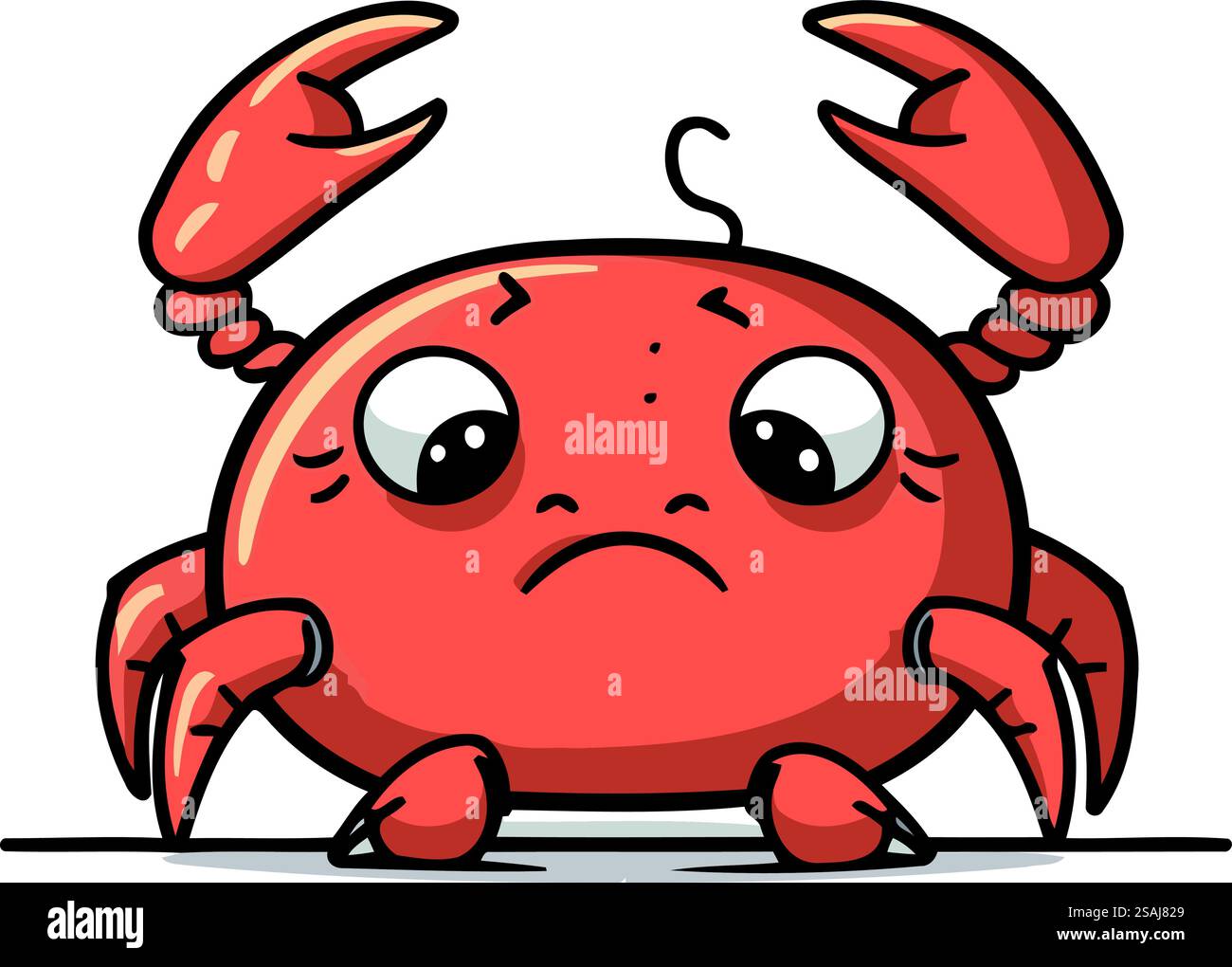 Crab cartoon character. Cute sea animal. Vector illustration Stock ...
