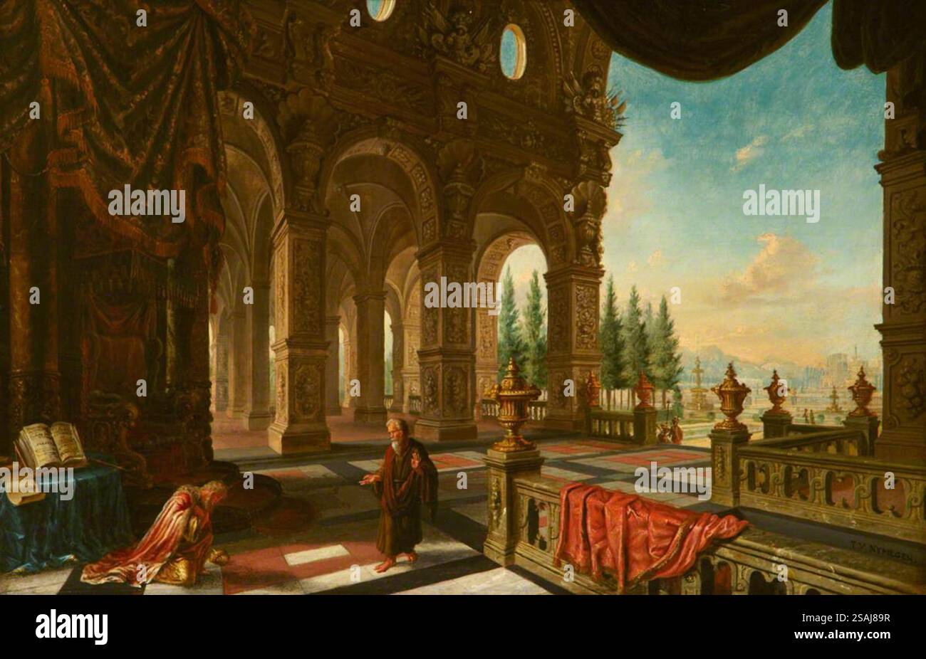 van Nijmegen, Tobias; David Kneeling in His Palace before the Prophet ...