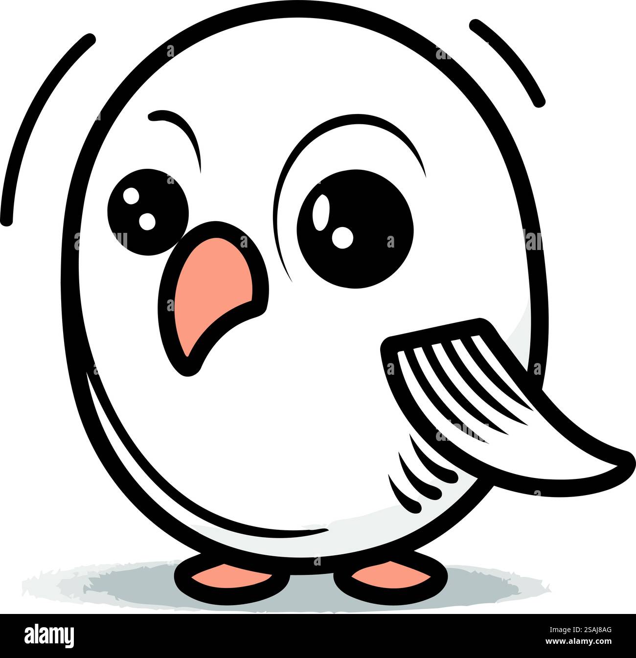 Penguin with a knife in its mouth. Vector illustration Stock Vector ...