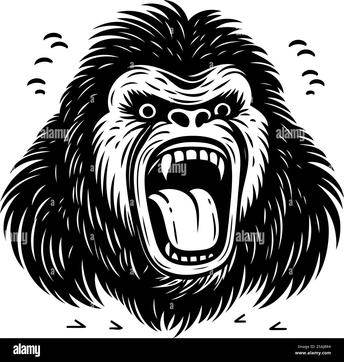 Angry gorilla head on a white background. Vector illustration for your ...