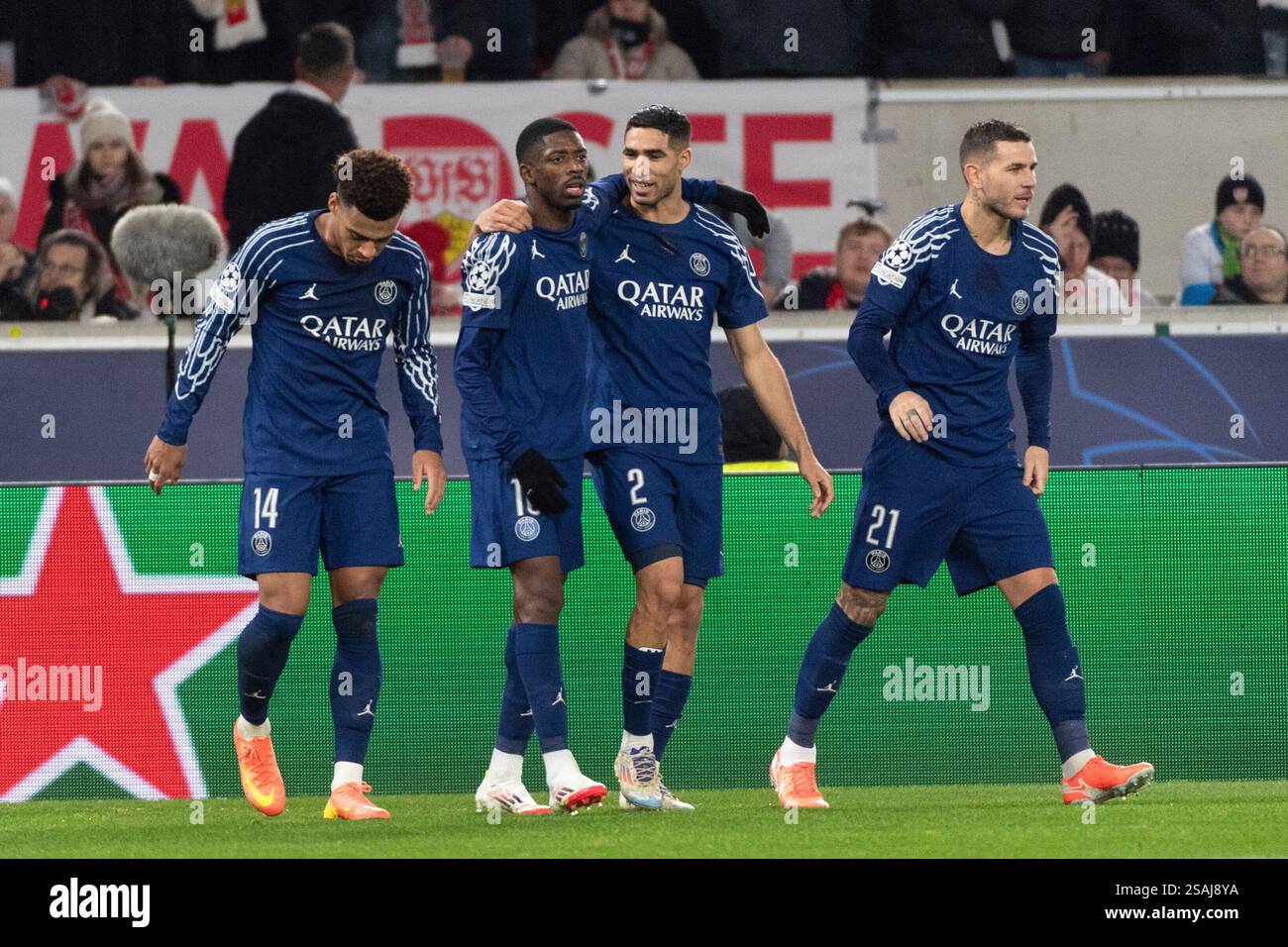 Stuttgart, Deutschland. 29th Jan, 2025. Tor zum 0:3 durch Ousmane Dembele (Paris Saint-Germain ...