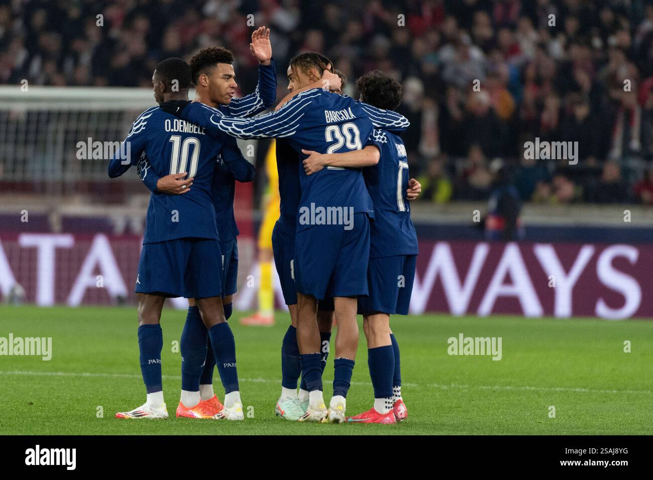 Stuttgart, Deutschland. 29th Jan, 2025. Tor zum 0:2 durch Ousmane Dembele (Paris Saint-Germain ...
