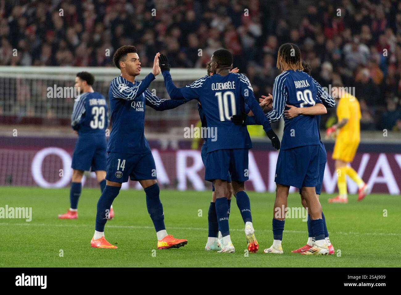 Stuttgart, Deutschland. 29th Jan, 2025. Tor zum 0:2 durch Ousmane Dembele (Paris Saint-Germain ...