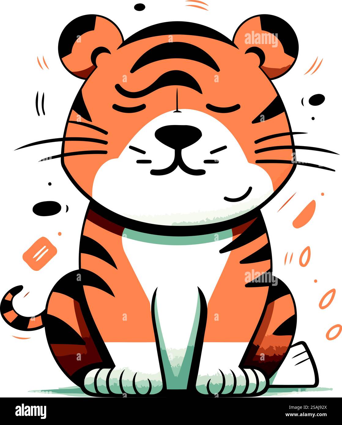 Cute tiger. Vector illustration. Isolated on white background Stock ...