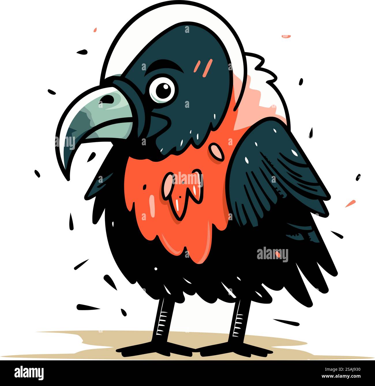 Cute cartoon vulture. Vector illustration isolated on white background ...