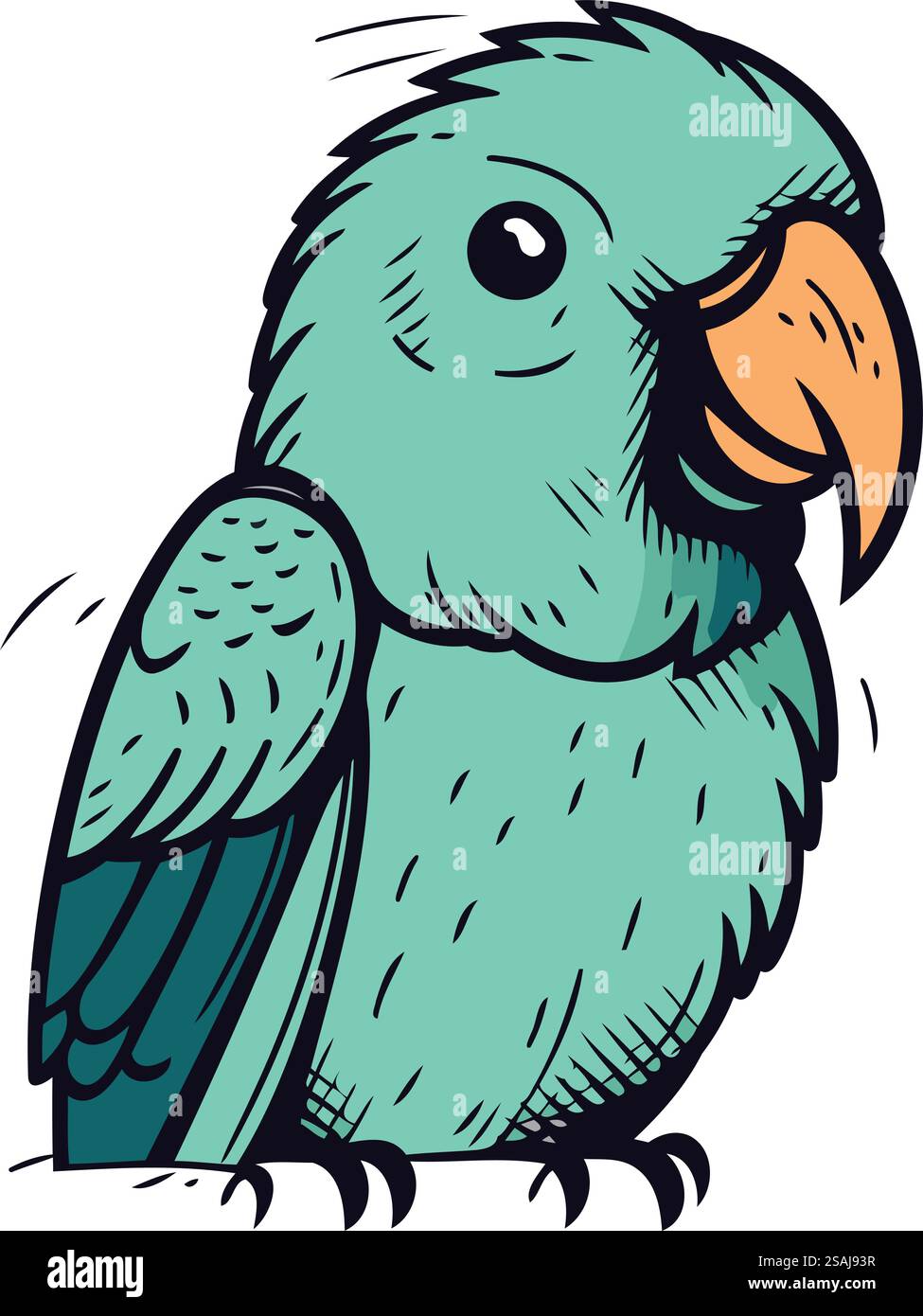 Cute cartoon parrot. Vector illustration of a parrot Stock Vector Image ...
