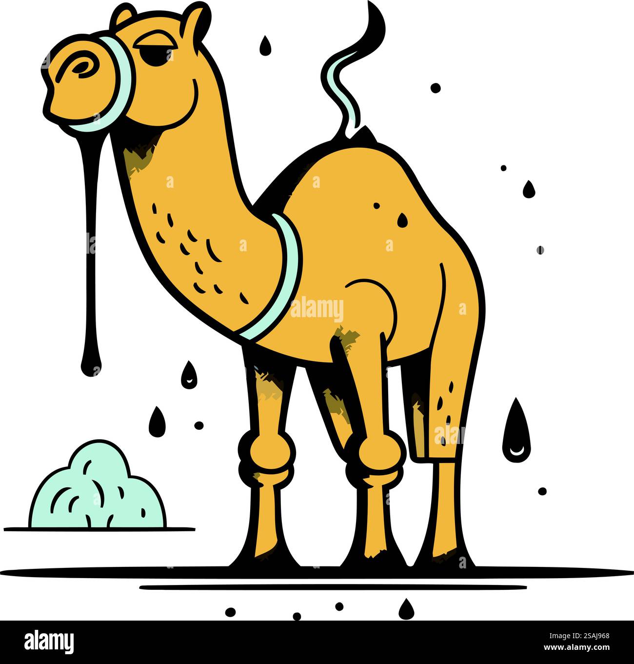 Camel with drops of water on a white background. Vector illustration ...
