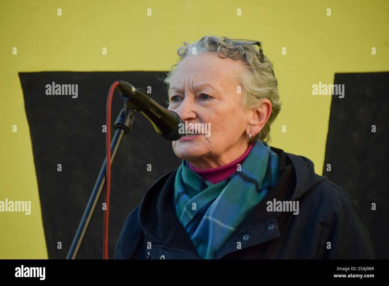 London, UK. 30th January 2025. Baroness Jenny Jones gives a speech ...