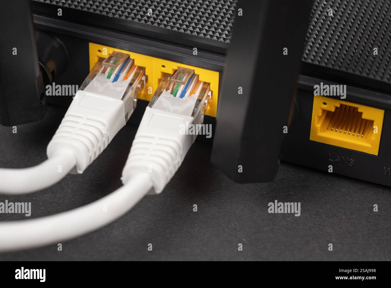 Ethernet cable with wireless router connect to internet service ...