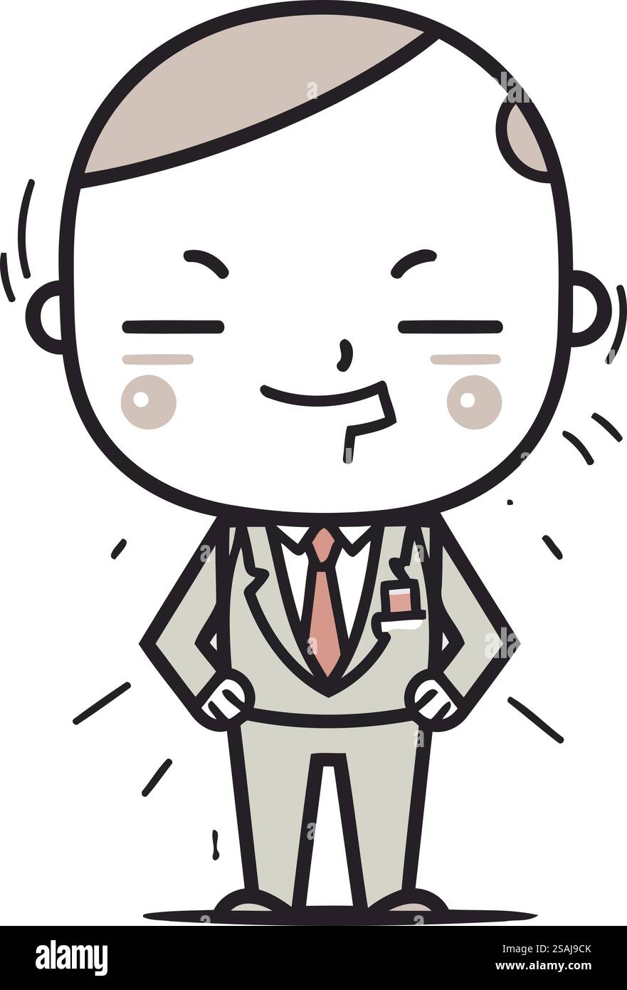 Cartoon businessman wearing suit. Vector illustration of businessman in ...