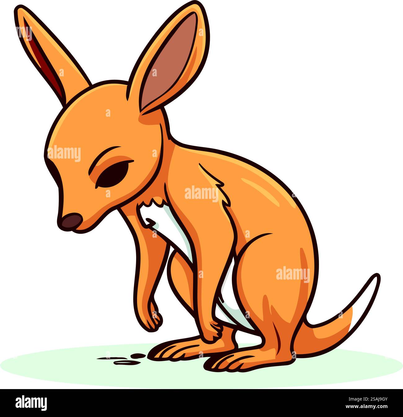 Cartoon kangaroo isolated on white background. Vector illustration ...