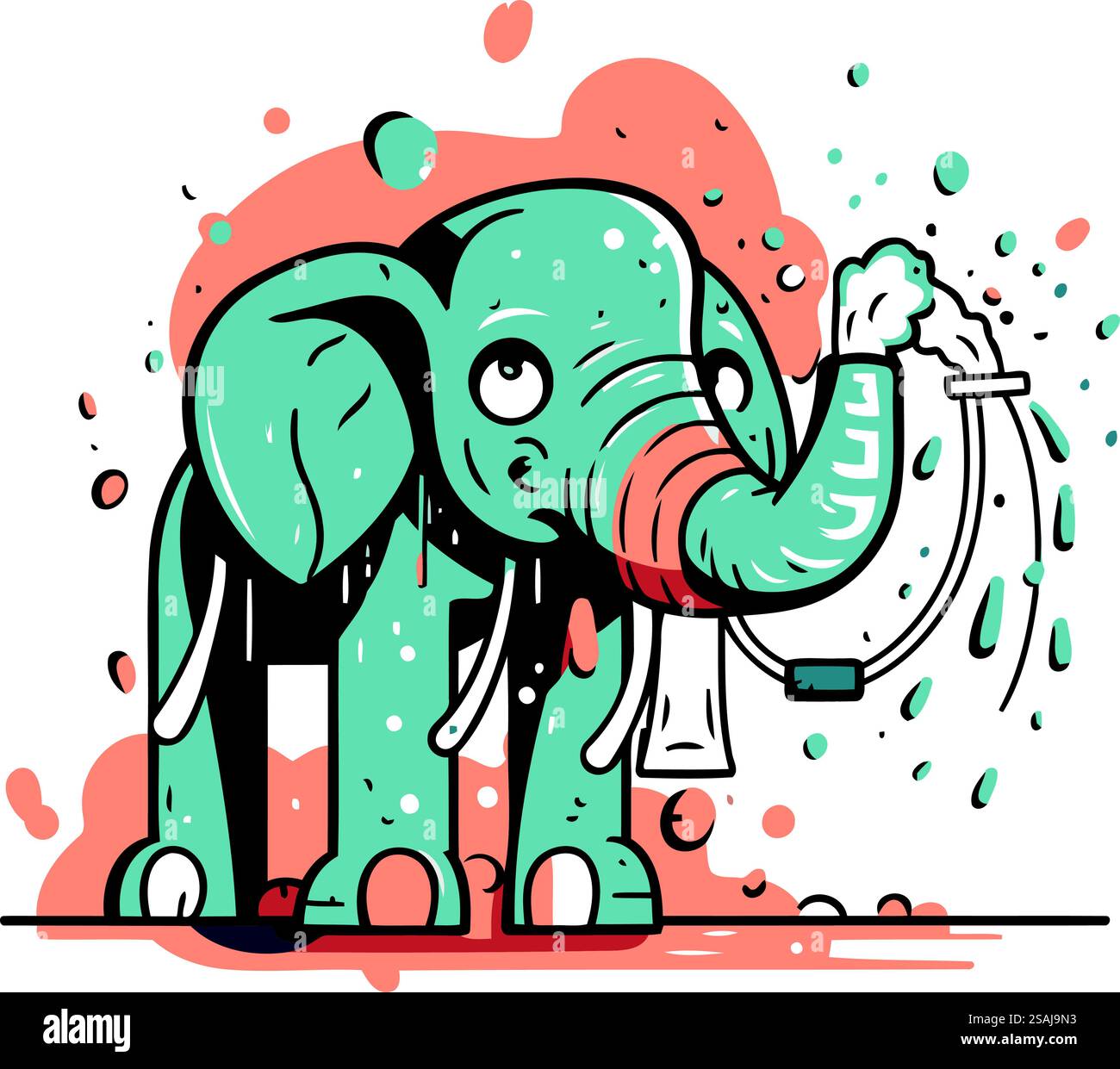 Elephant Drinking Water Drawing Easy