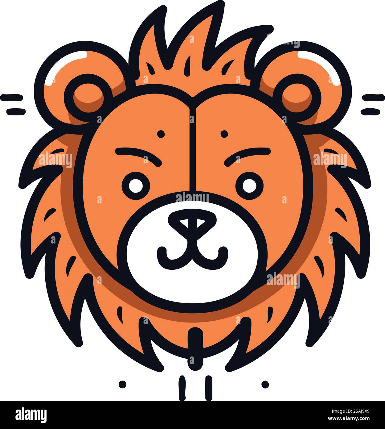 Lion Face Emotion Icon. Cute Lion Face Emoticon Vector Illustration ...